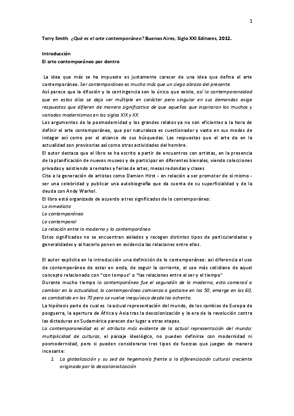 (DOC) Sobre Terry Smith y el arte contemporaneo