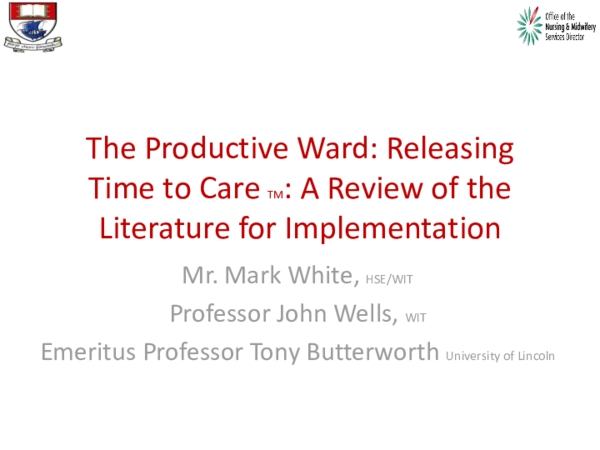 (PPT) The Productive Ward: Releasing Time to Care™: A Review of the ...
