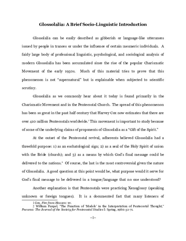 (DOC) Glossolalia