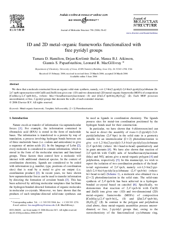 (PDF) J. Mol. Struct. 2006, 796, 58