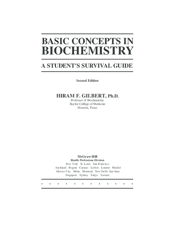 (PDF) Basic Concepts of Biochemistry