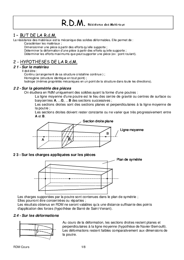 (PDF) RDM Cours 1/8