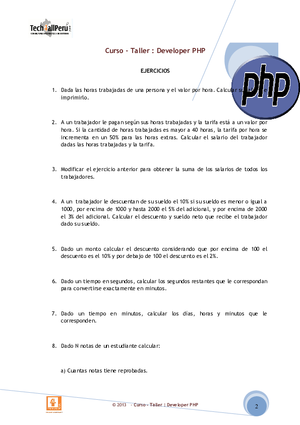 (DOC) Curso -Taller : Developer PHP