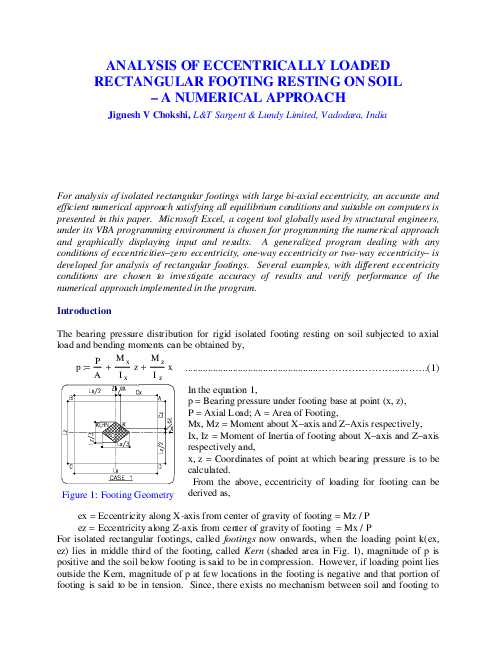 (PDF) ANALYSIS OF ECCENTRICALLY LOADED RECTANGULAR FOOTING RESTING ON SOIL – A NUMERICAL APPROACH