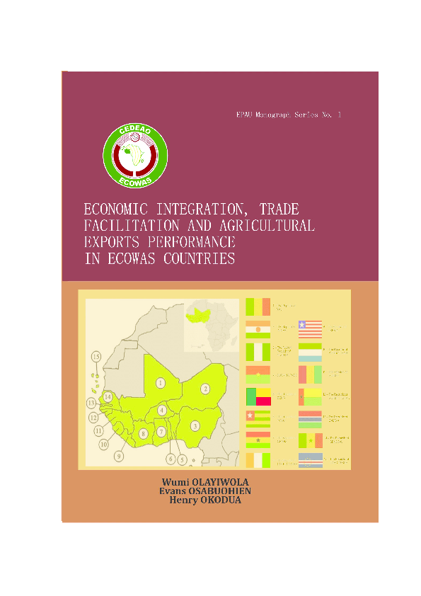 (PDF) ECONOMIC INTEGRATION, TRADE FACILITATION AND AGRICULTURAL EXPORTS ...
