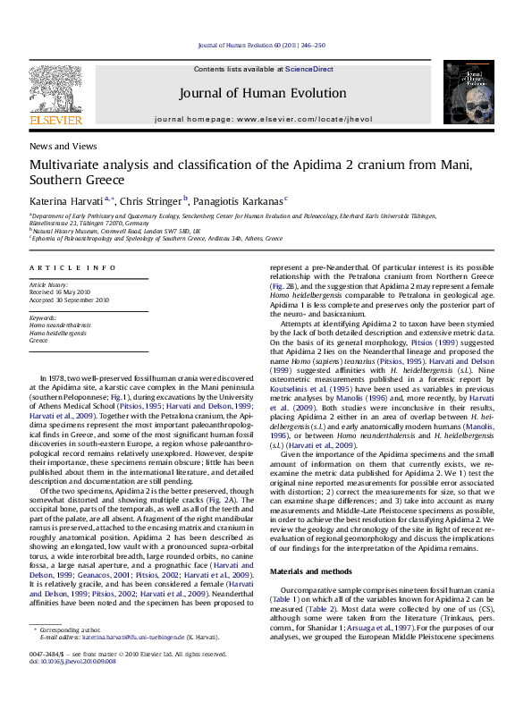 (PDF) Multivariate analysis and classification of the Apidima 2 cranium ...