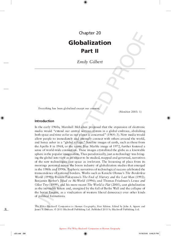 (PDF) On Globalization