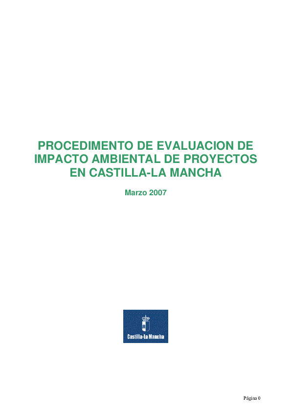 (PDF) PROCEDIMENTO DE EVALUACION DE IMPACTO AMBIENTAL DE PROYECTOS EN CASTILLA-LA MANCHA