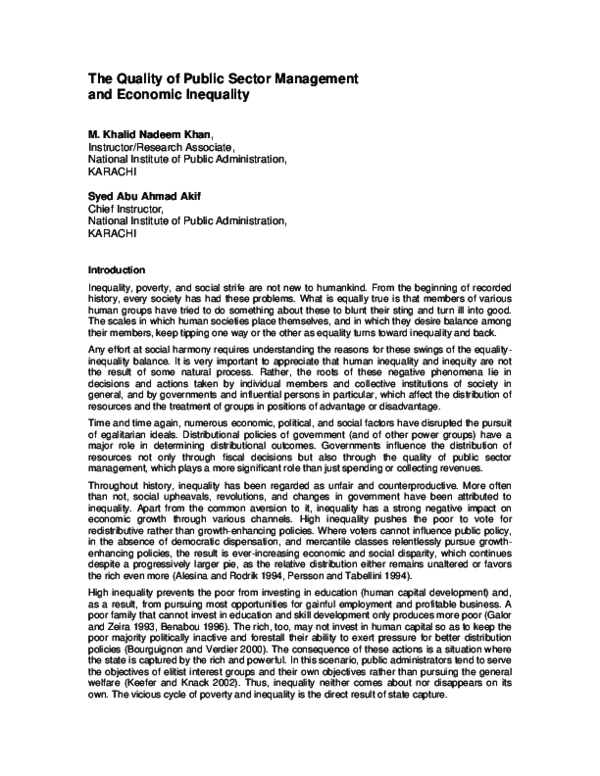 (PDF) Quality of Public Sector Management