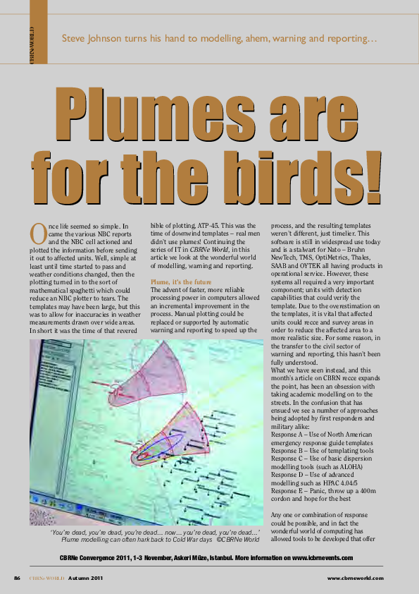 (PDF) Plume modelling for CBRN