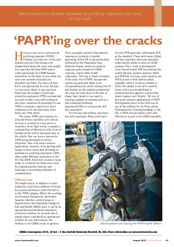 (PDF) The use of PAPR for CBRN