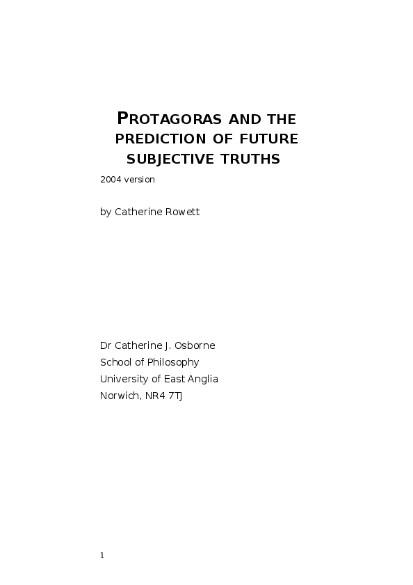 (DOC) Relativism in Plato's Protagoras