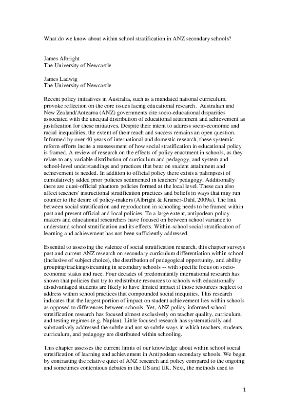 (DOC) Albright, James & Ladwig, James. 2013. What do we know about ...