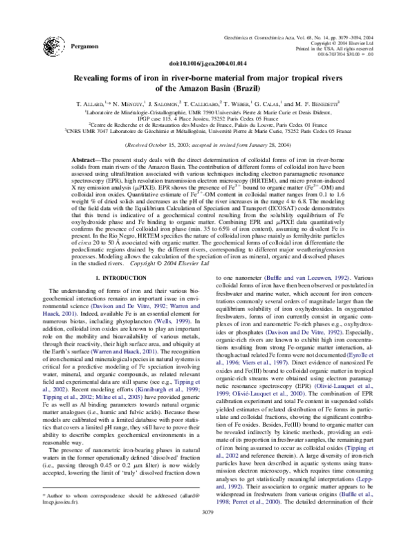 (PDF) Revealing forms of iron in river-borne material from major ...