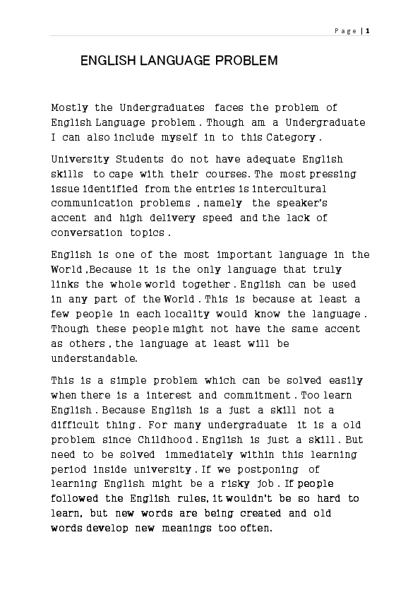 (DOC) ENGLISH LANGUAGE PROBLEM | Sri Kuhan - Academia.edu