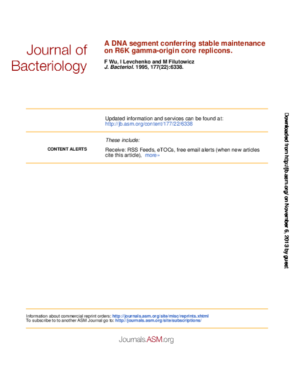(PDF) A DNA Segment Conferring Stable Maintenance on R6K g-Origin Core ...