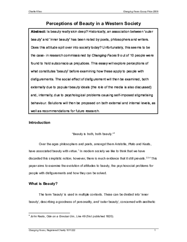 (PDF) Charlie Khoo Changing Faces Essay Prize 2009 Perceptions of ...