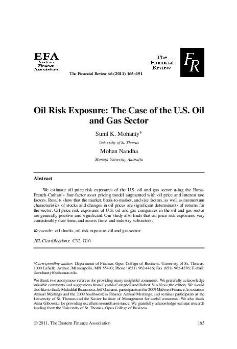 (PDF) Oil Risk Exposure: The Case of the U.S. Oil and Gas Sector