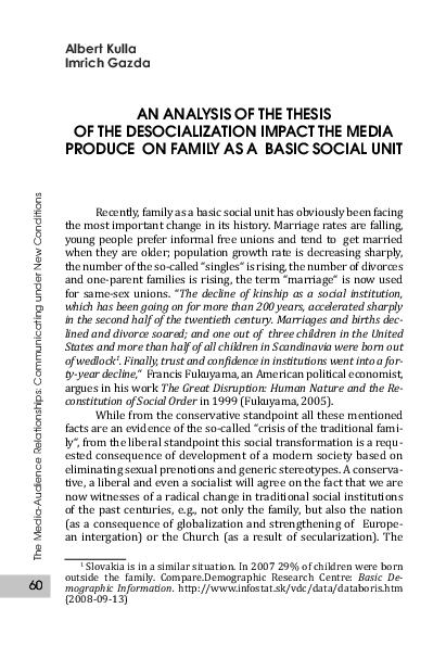 (PDF) AN ANALYSIS OF THE THESIS OF THE DESOCIALIZATION IMPACT THE MEDIA ...