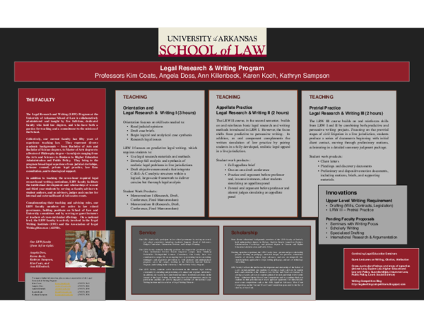 (PDF) Poster Presentation: Legal Research and Writing Program