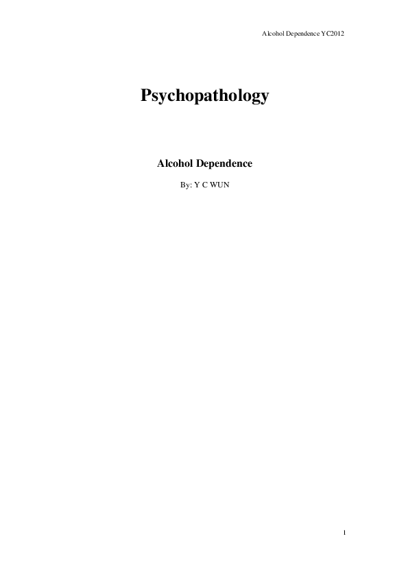 (PDF) Alcohol Dependence YC2012 1 Introduction