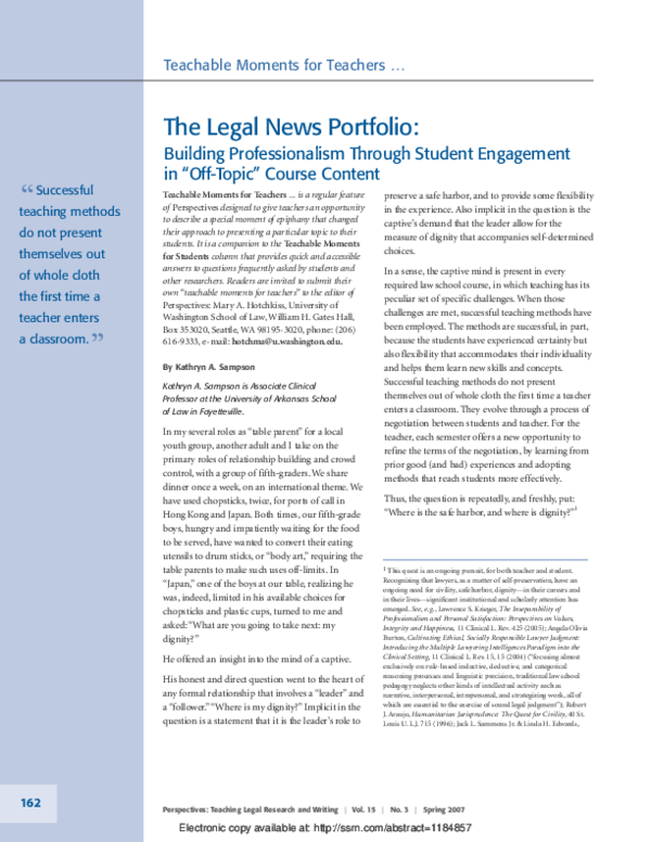 (PDF) Student Participation through the Legal News Portfolio