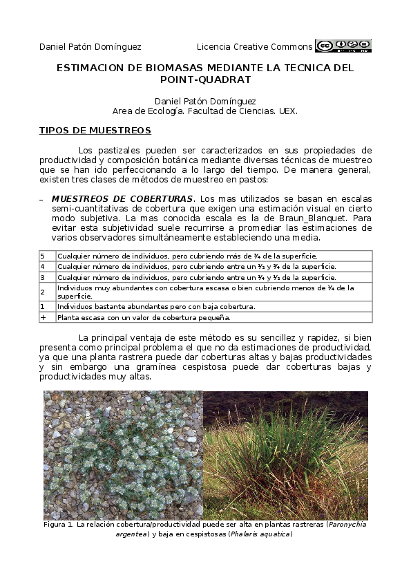 (PDF) Estimación de biomasas por la técnica del point-quadrat