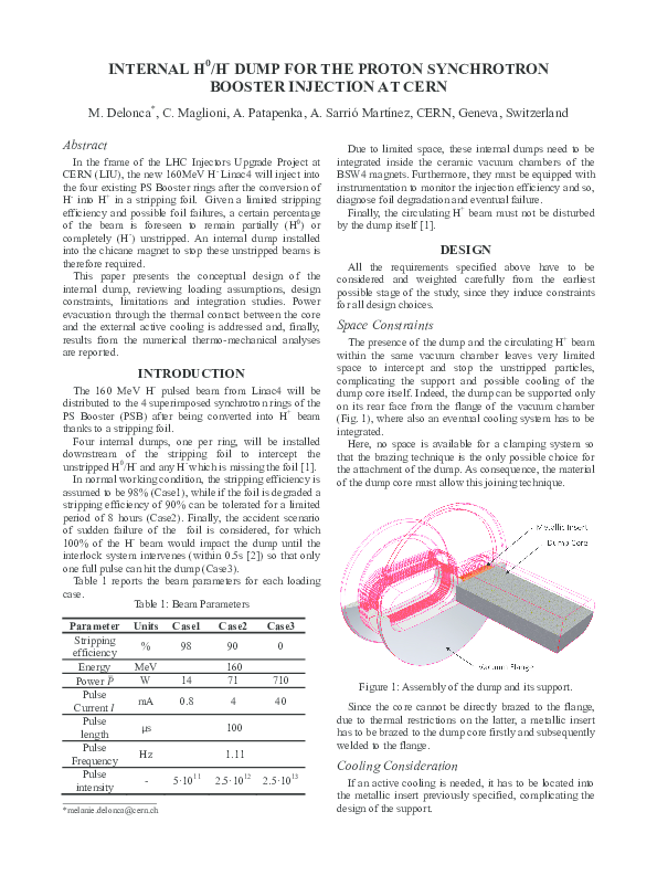 (PDF) INTERNAL H0/H- DUMP FOR THE PROTON SYNCHROTRON BOOSTER INJECTION ...