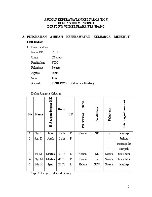 (DOC) ASUHAN KEPERAWATAN KELUARGA TN