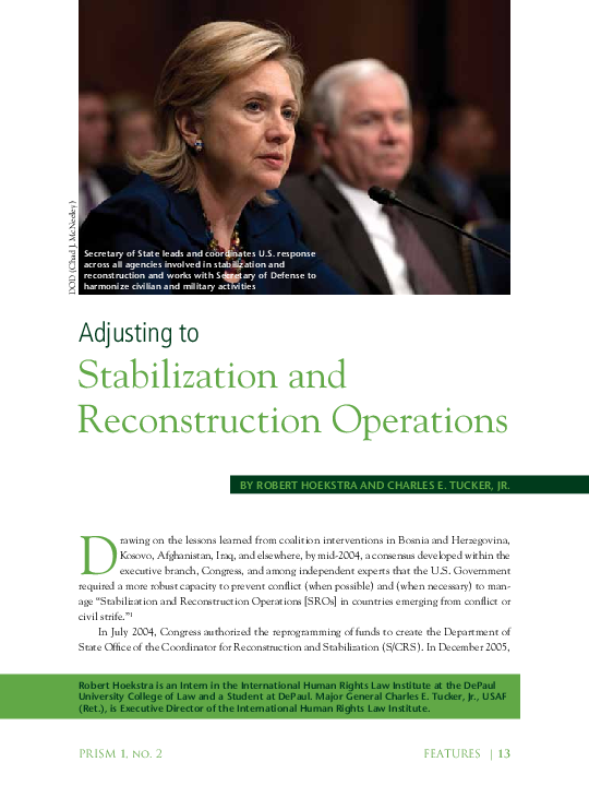 (PDF) Adjusting to Stabilization and Reconstruction Operations (2010)