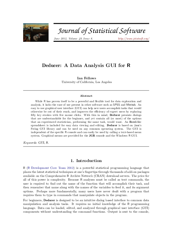 (PDF) Deducer: A Data Analysis GUI for R