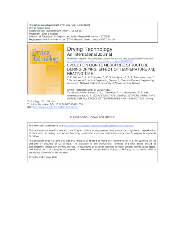 (PDF) EVOLUTION LIGNITE MESOPORE STRUCTURE DURING DRYING. EFFECT OF ...