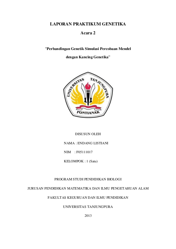(DOC) Perbandingan Genetik Simulasi Percobaan Mendel dengan Kancing ...