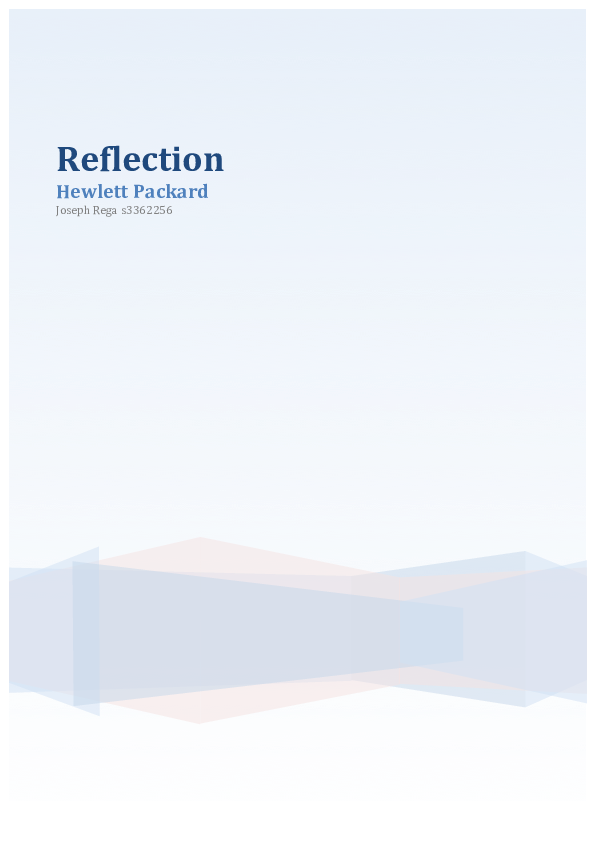 (PDF) Reflection Hewlett Packard