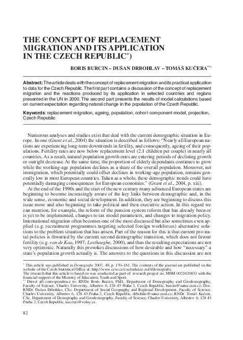 (PDF) THE CONCEPT OF REPLACEMENT MIGRATION AND ITS APPLICATION IN THE ...