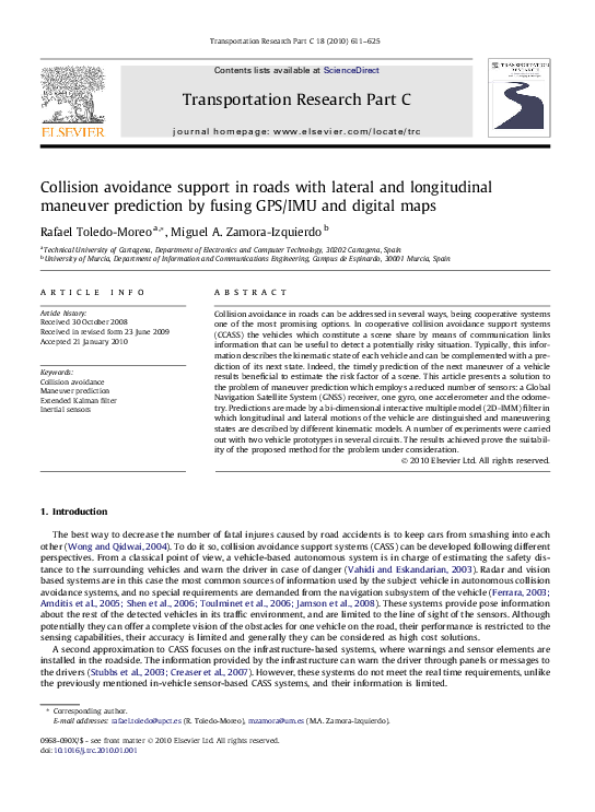Collision avoidance support in roads with lateral and longitudinal ...