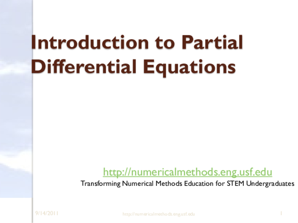 (PDF) Introduction to Partial Differential Equations