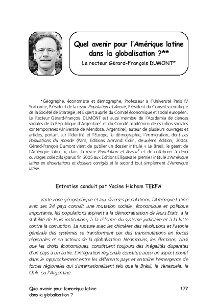 (PDF) QUEL AVENIR POUR L’AMERIQUE LATINE DANS LA GLOBALISATION ? [What ...