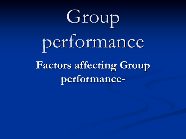 (PPT) Group performance