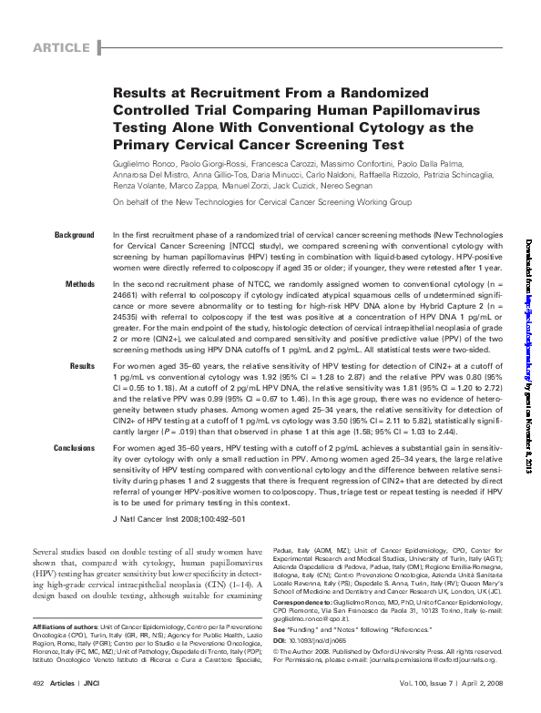 Pdf Can Human Papillomavirus Dna Testing Of Self Collected Vaginal