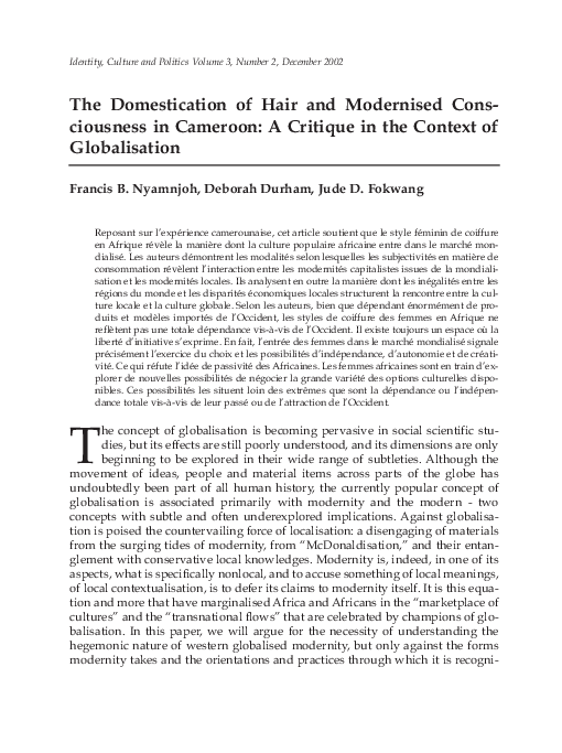 (PDF) The Domestication of Hair and Modernised Cons ciousness in ...