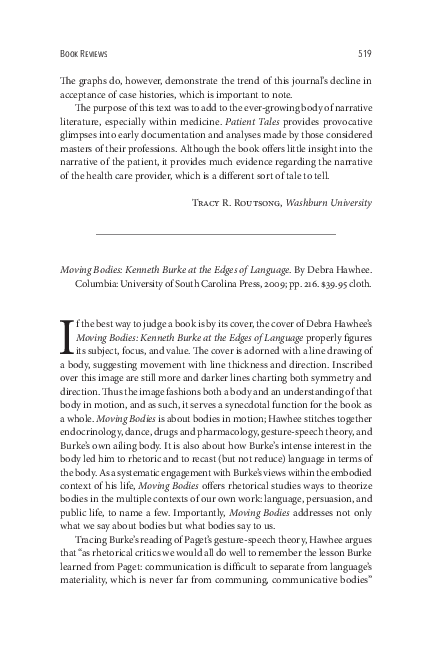 (PDF) Review of Bodily Arts: Kenneth Burke at the Edges of Language, by ...