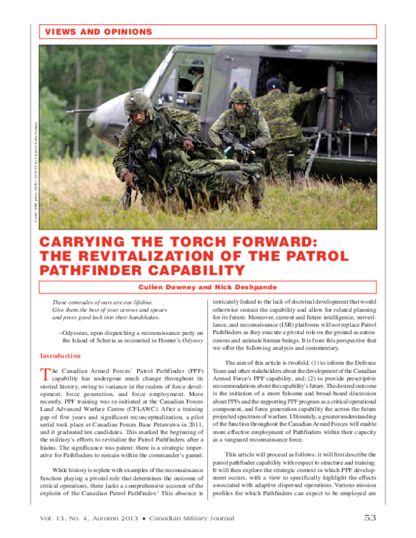 (PDF) CARRYING THE TORCH FORWARD: THE REVITALIZATION OF THE PATROL ...