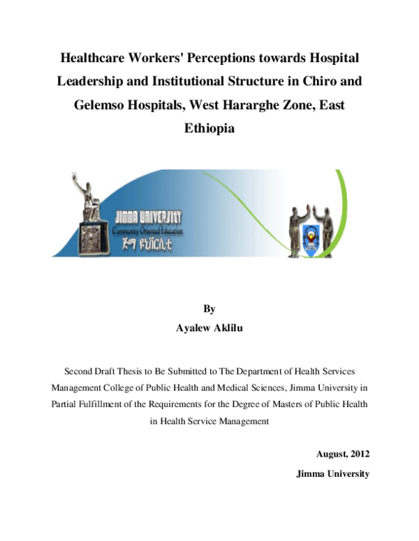 (PDF) Healthcare Workers' Perceptions towards Hospital Leadership and ...