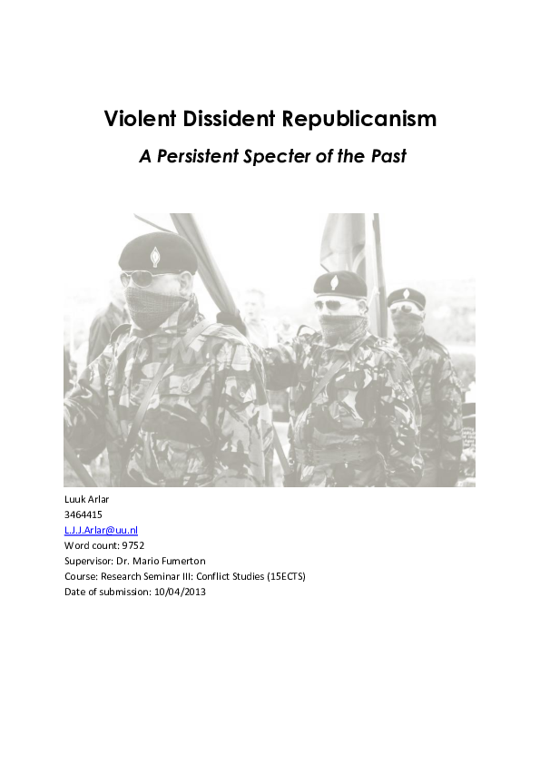 (PDF) Bachelor Thesis - Violent Dissident Republicanism: A Persistent ...