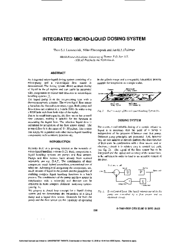(PDF) Integrated micro-liquid dosing system