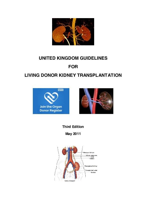 (PDF) UNITED KINGDOM GUIDELINES FOR LIVING DONOR KIDNEY TRANSPLANTATION