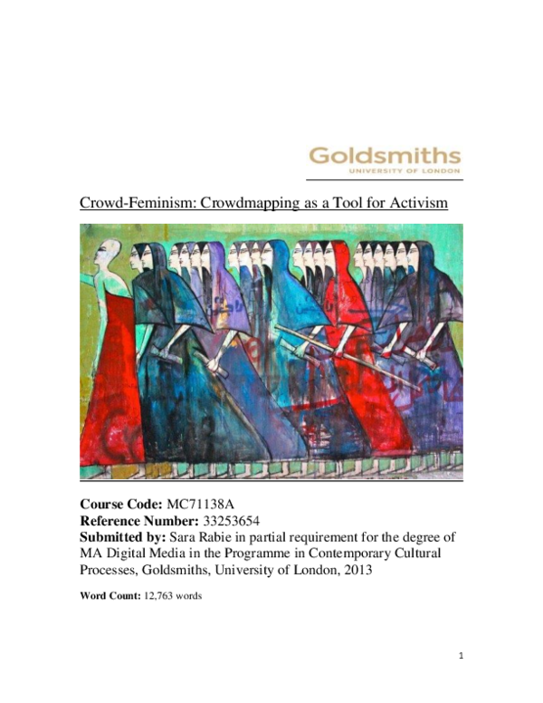 (PDF) Crowd-Feminism: Crowdmapping as a Tool for Activism