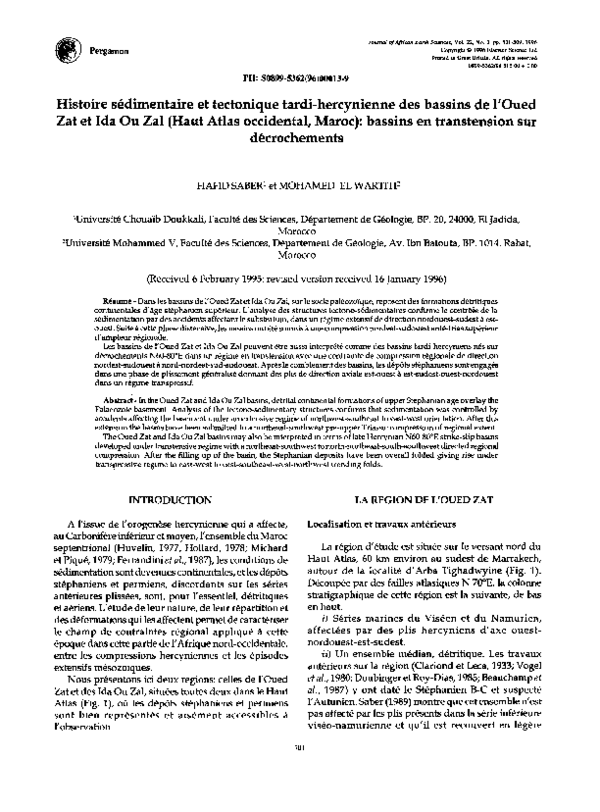 (PDF) Histoire sédimentaire et tectonique tardi-hercynienne des bassins ...