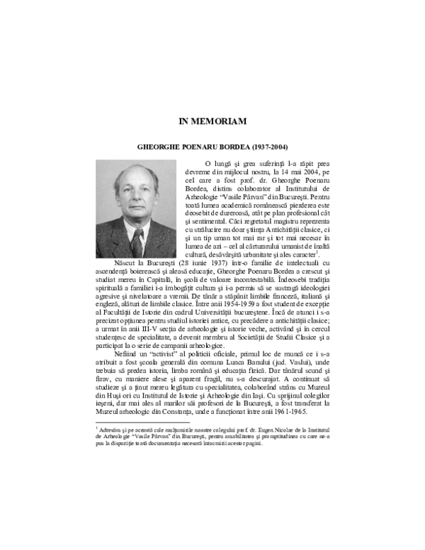 Ardevan - In memoriam Gh. Poenaru Bordea